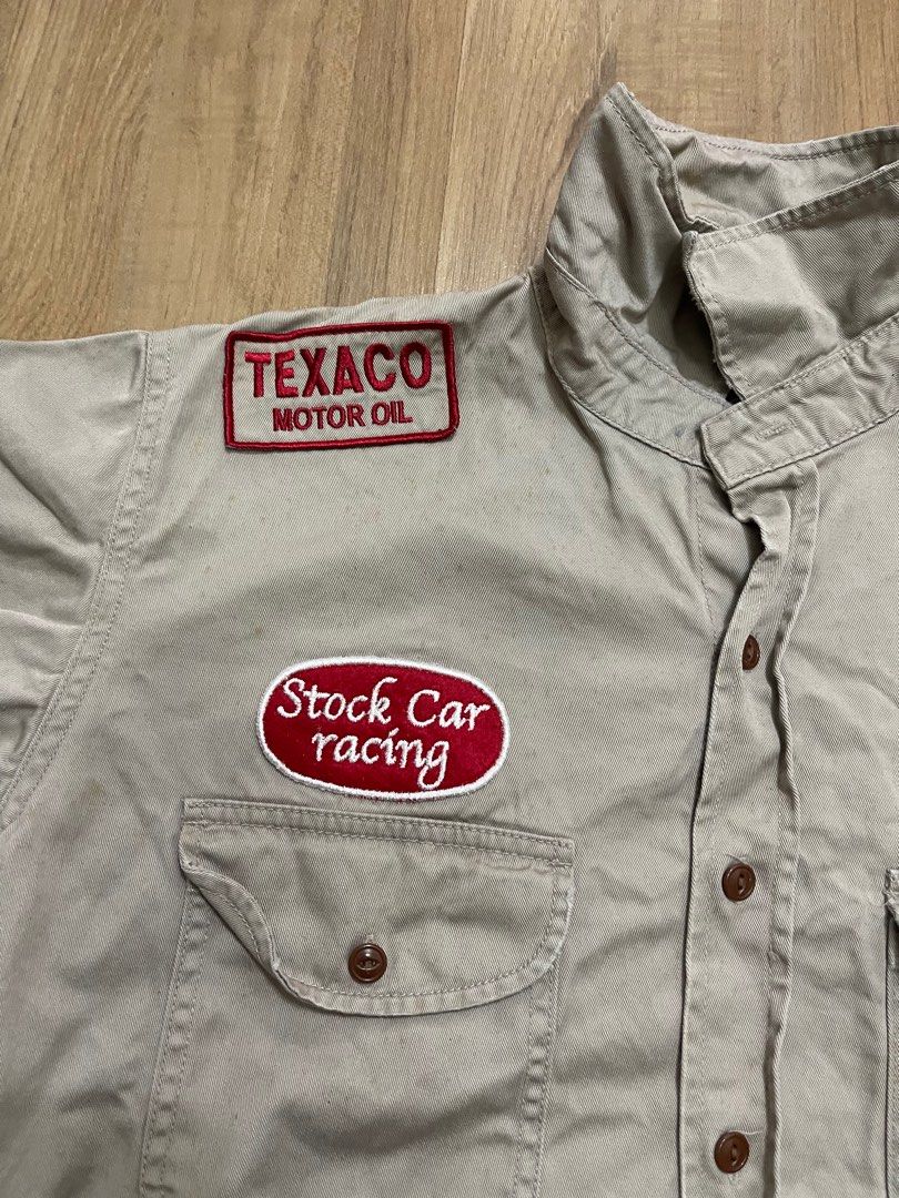 Vintage Texaco Worker Shirt with patches, Men's Fashion, Tops & Sets ...