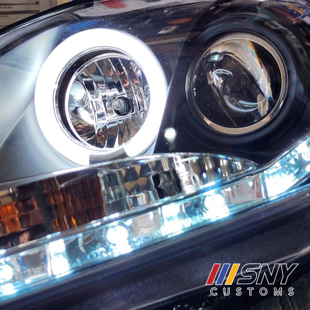 Vios Gen2 2008 to 2013 headlights projector CCFL halo Angel Eyes DRL ...