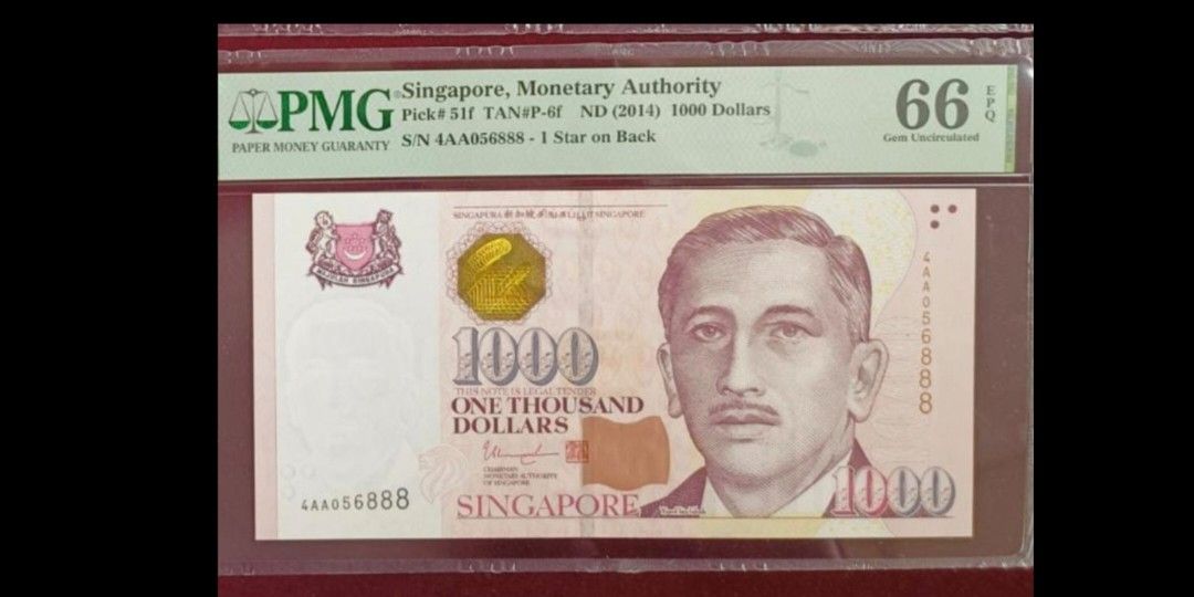4AA056888 $1000 portrait banknote PMG66, Hobbies & Toys, Memorabilia & Collectibles, Currency on ...