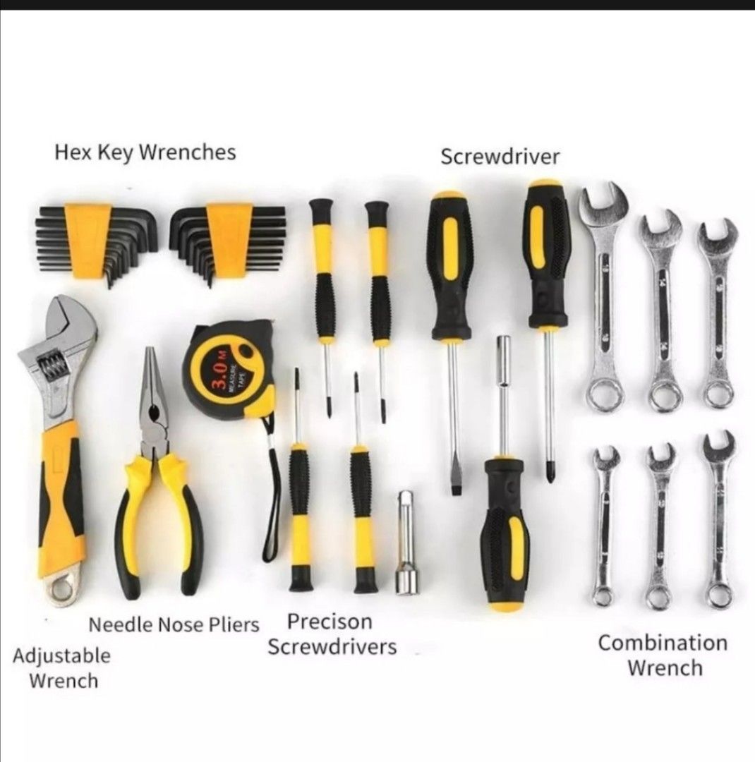 108 pieces tools set - screwdriver, socket, hammer, wrench, ratchet ...