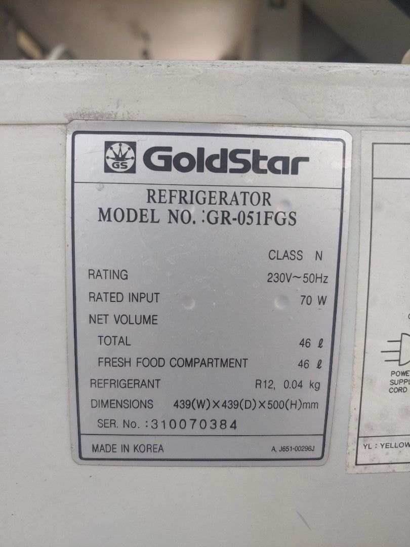 46l bar fridge made in Korea Goldstar (LG) brand, TV & Home Appliances, Kitchen Appliances ...