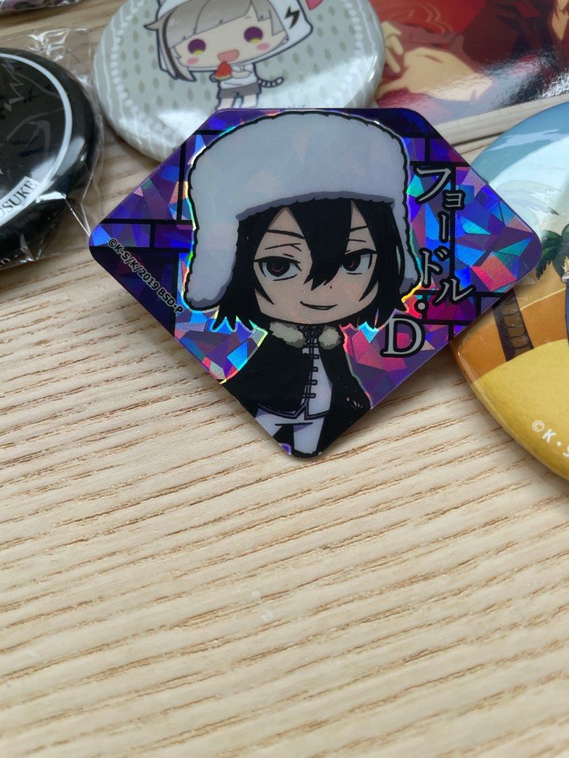 (All for $6) official bsd bungo stray dogs merch / badges (chuya, dazai ...