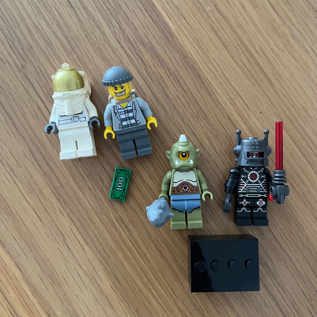 Authentic lego minifig series 8 & 9 thieve robot cyclops astronaut lego ...