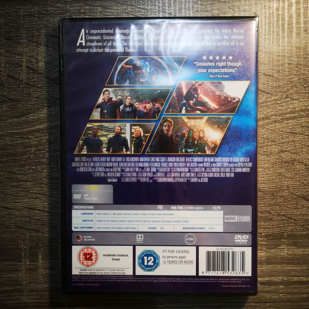 Avengers Infinity War DVD, Hobbies & Toys, Music & Media, CDs & DVDs on ...