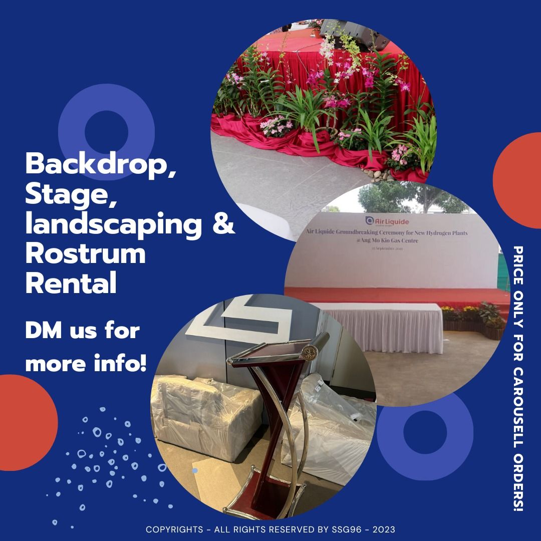 Backdrop, Stage, Landscaping, Exhibition Panels, DB Box, Aircooler ...