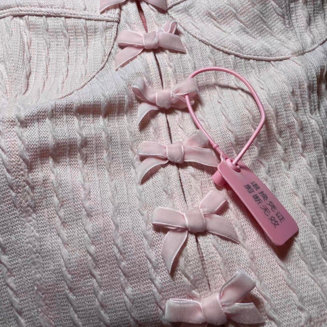 balletcore coquette baby pink ribbon corset top on Carousell