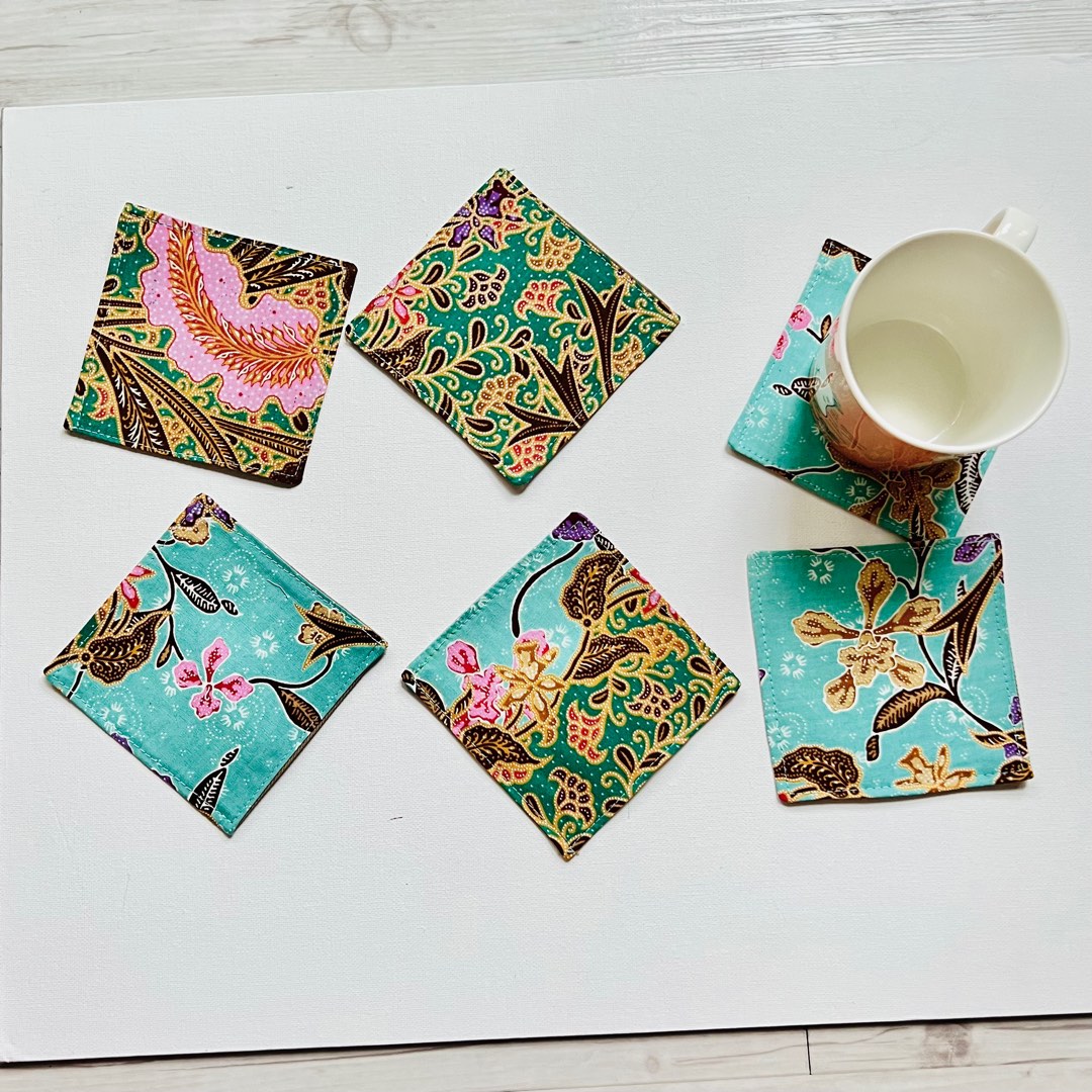 Batik Fabric Coasters Handmade in Singapore, Hobbies & Toys, Stationery ...