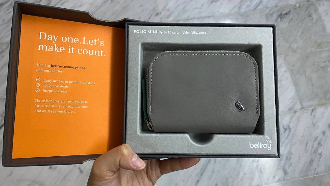 Bellroy Folio Mini Grey Lagoon Wallet, Men's Fashion, Watches ...