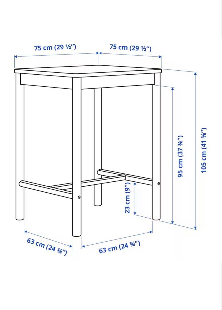 Birch IKEA Ronninge High/Bar table, birch 75x75cm (1 for $80, 2 for ...