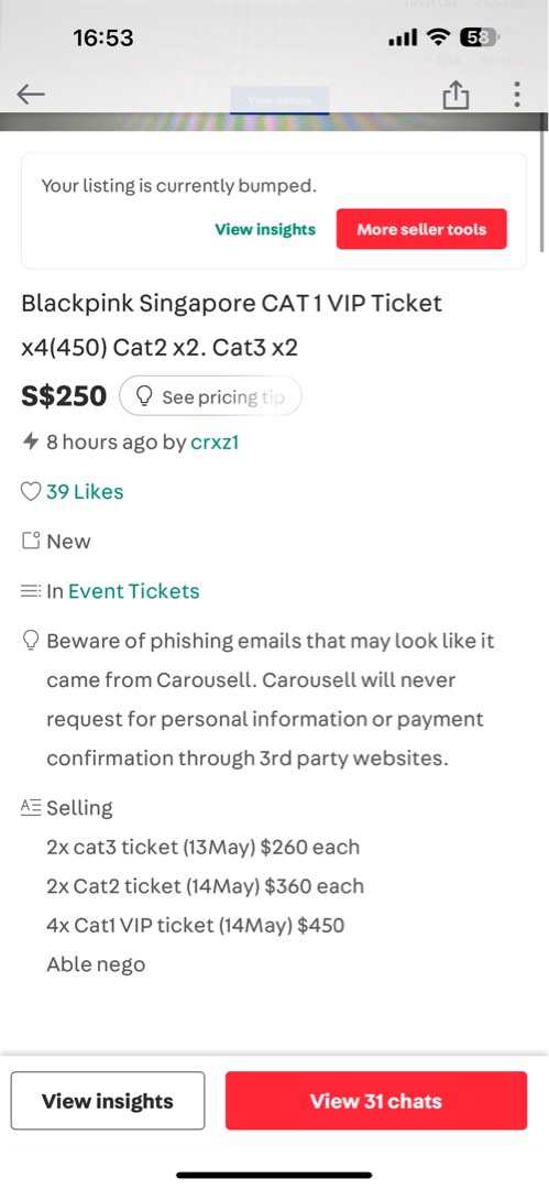 Blackpink vip cat 1 $430 each, Everything Else on Carousell