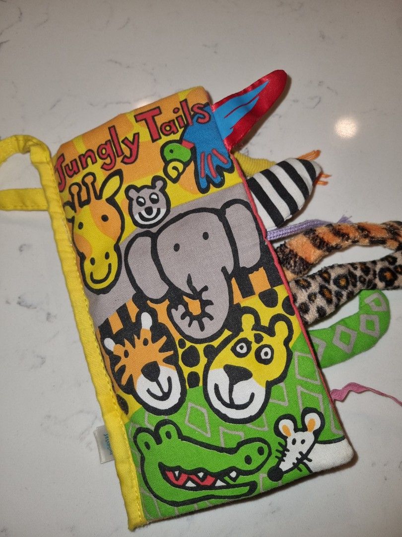 Book - Jungly Tails Jellycat Tails Cloth Book - Jungly Tails, Babies ...