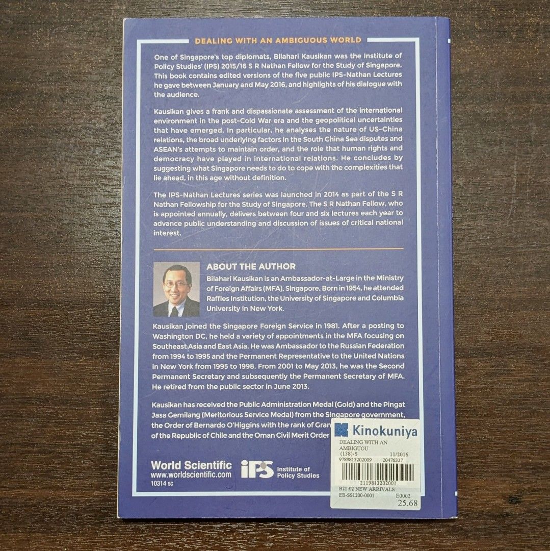 Book: Dealing with an Ambiguous World by Bilahari Kausikan (part of IPS ...