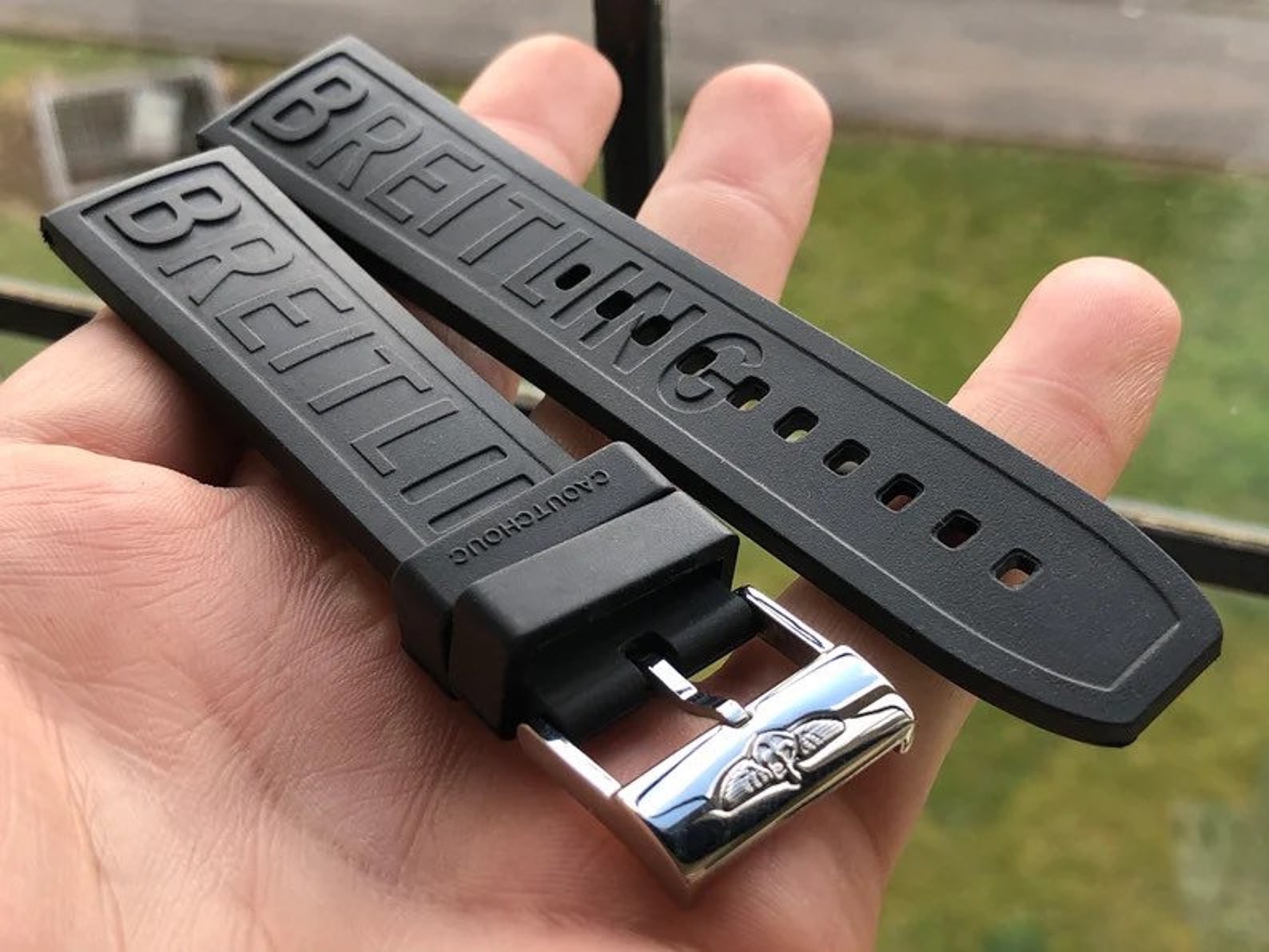 Breitling Black 22MM High Quality Rubber strap, Luxury, Watches on ...