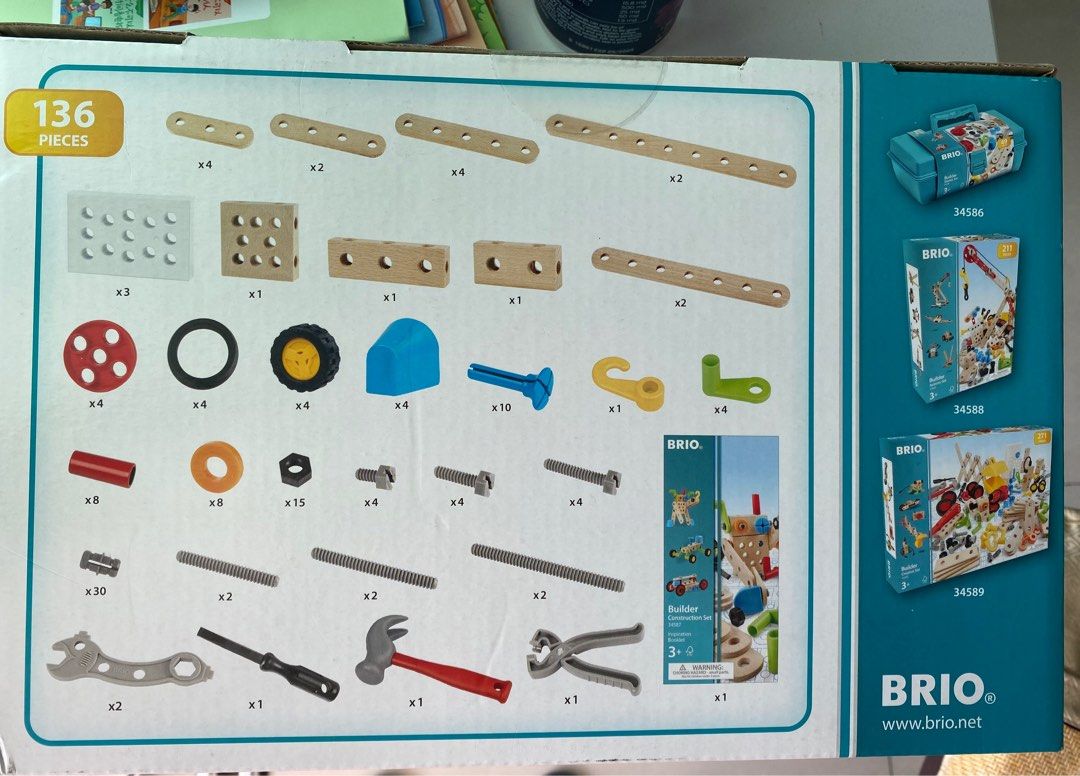 BRIO Builder Construction Set Building Kit , 136 Pieces, Hobbies & Toys ...