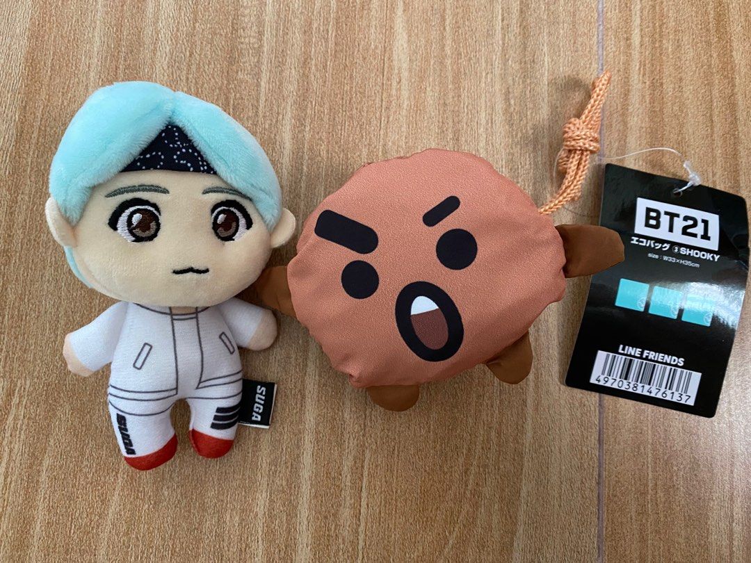 BT21 Shooky Eco Bag BTS Mic Drop Suga mascot set BT21 Shooky環保袋連Yoongi ...