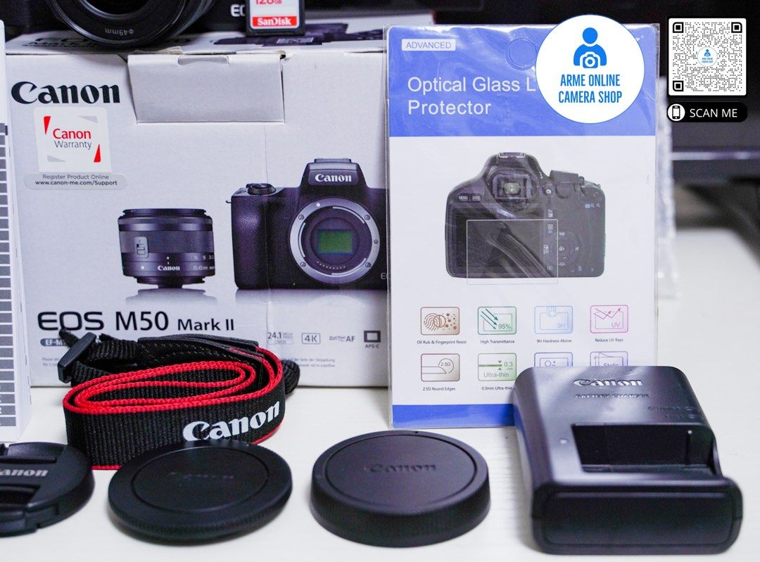 Canon M50 Mark II with Sandisk Ultra 128GB, Two Batteries and LCD ...