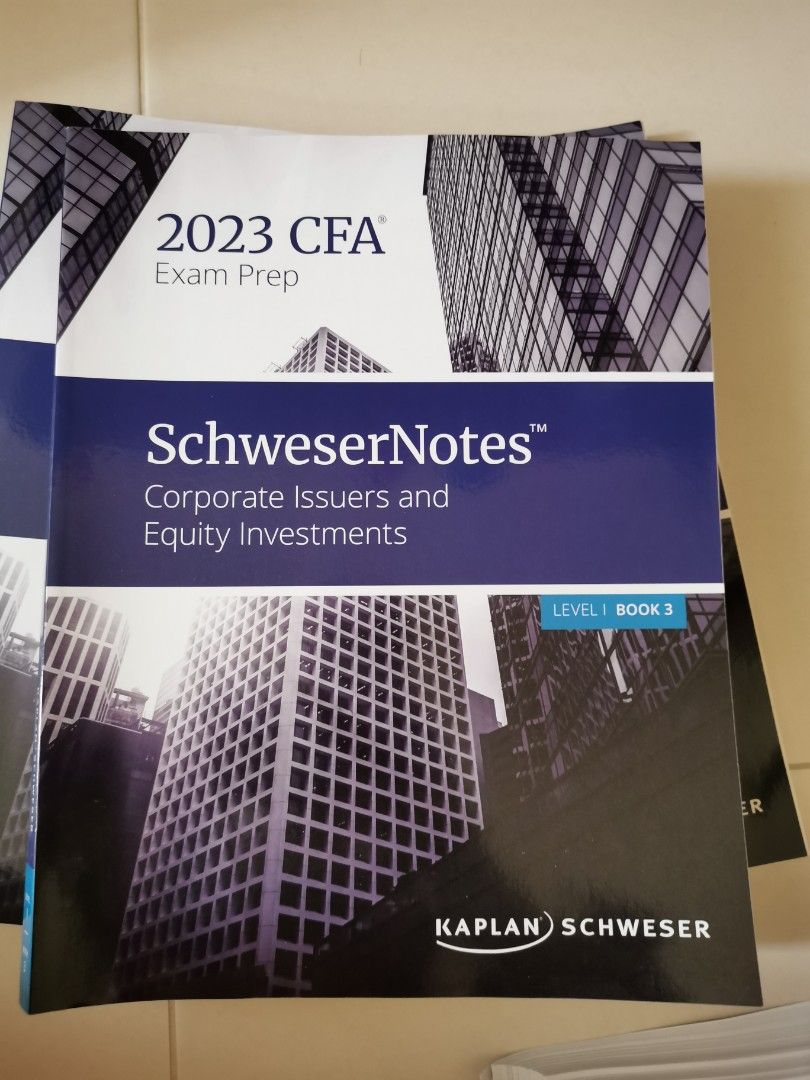 CFA level 1 Schweser Notes (original hardcopy), Hobbies & Toys, Books ...