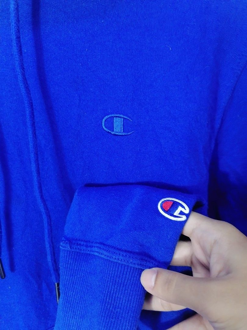 CHAMPION BASIC LOGO BLUE, Men's Fashion, Coats, Jackets and Outerwear ...