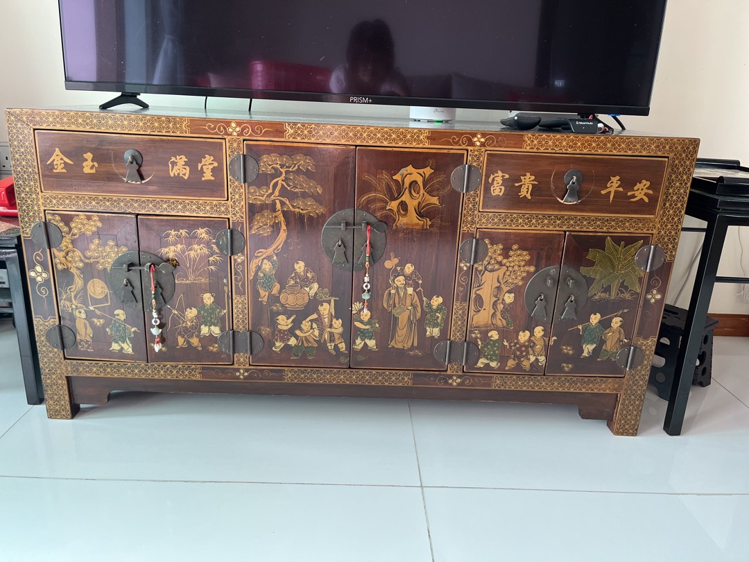 Chinese antique tv console/cabinet, Furniture & Home Living, Furniture ...