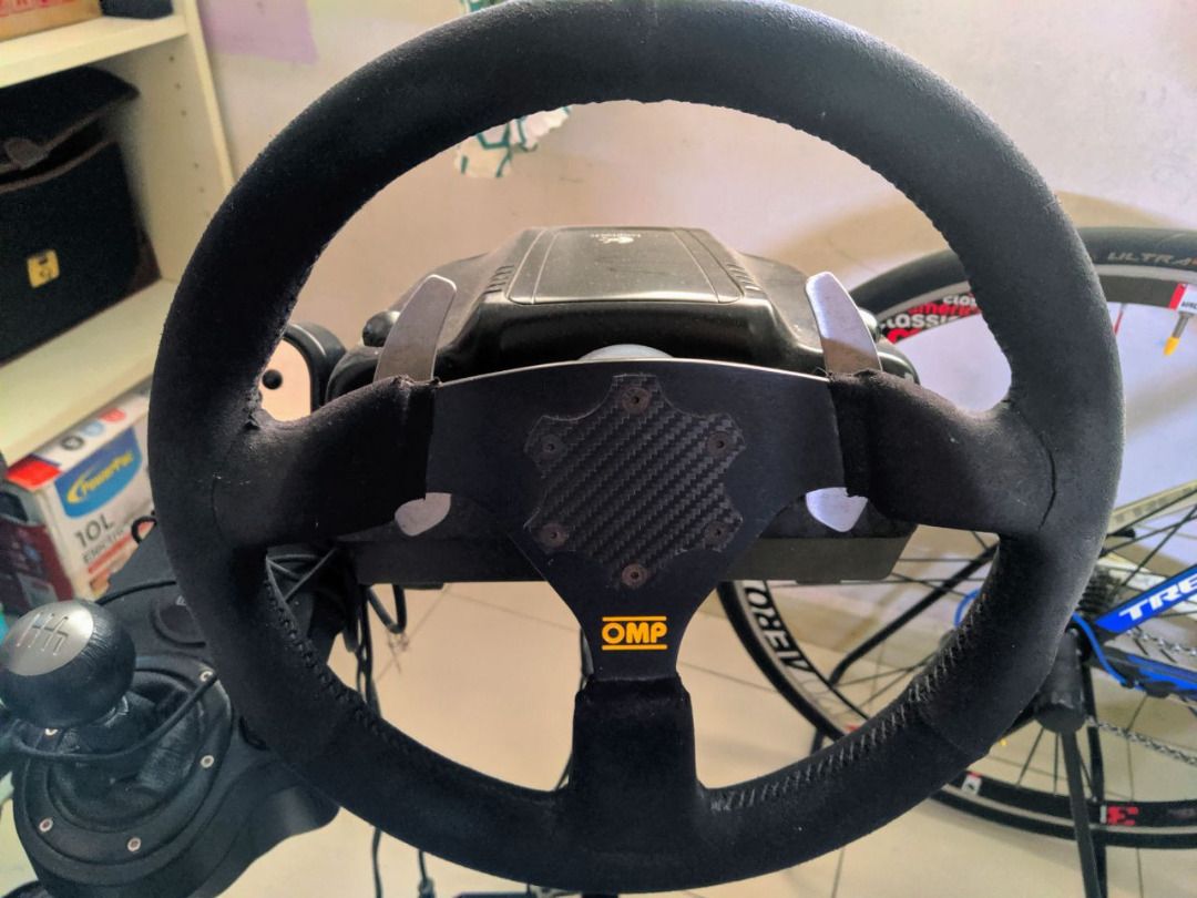 COMPLETE LOGITECH G27 WITH GENUINE OMP RACING WHEEL AND WHEEL PRO STAND ...