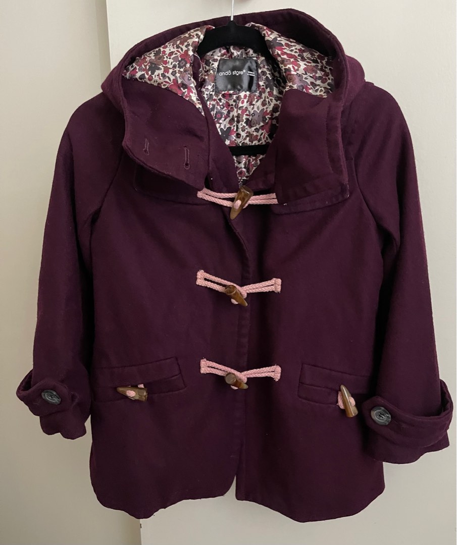 Dark Violet Coat, Women's Fashion, Coats, Jackets and Outerwear on ...