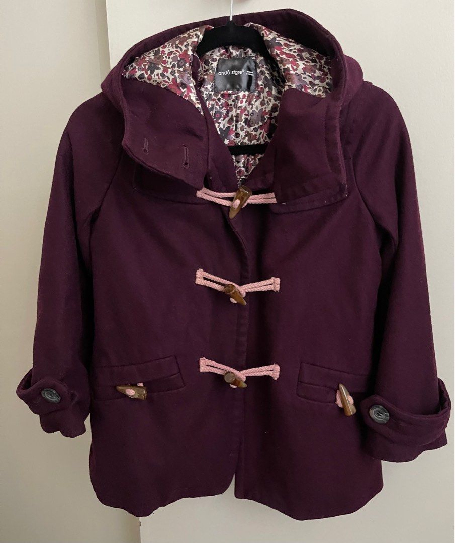 Dark Violet Coat, Women's Fashion, Coats, Jackets and Outerwear on ...