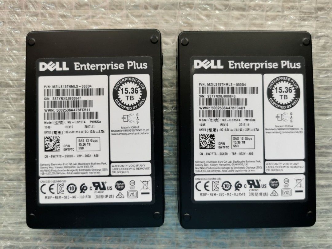 Dell Enterprise Plus PM1633a 15.36tb 12gbps SAS SSD 2.5", Computers ...