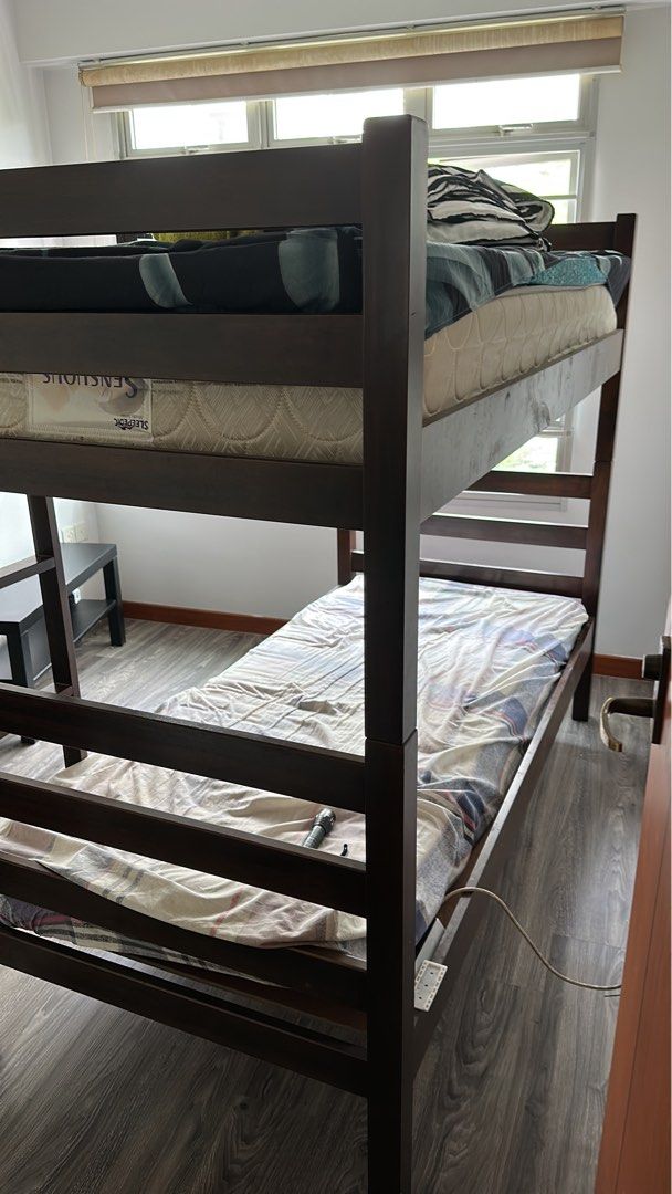 Double decker bed frame, Furniture & Home Living, Furniture, Bed Frames ...