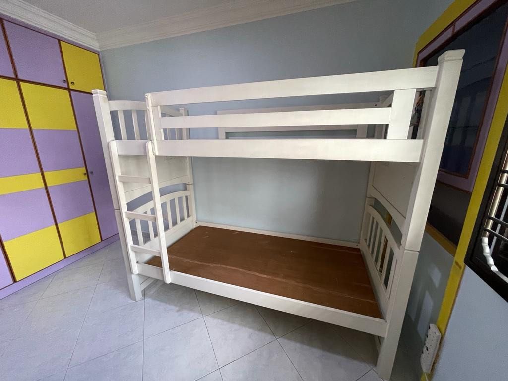 Double decker bed frame, Furniture & Home Living, Furniture, Bed Frames ...