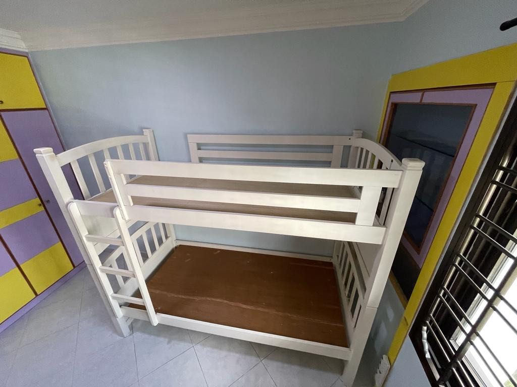 Double decker bed frame, Furniture & Home Living, Furniture, Bed Frames ...