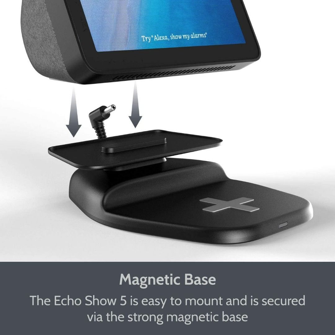 Echo Show 5 Stand with Wireless Charging, Adjustable Magnetic Mount Stand for Amazon Echo Show 5 ...
