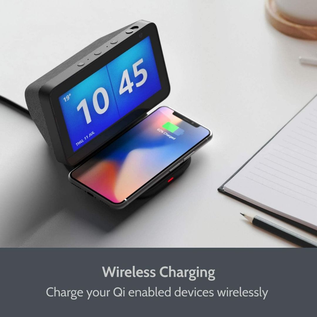 Echo Show 5 Stand with Wireless Charging, Adjustable Magnetic Mount Stand for Amazon Echo Show 5 ...