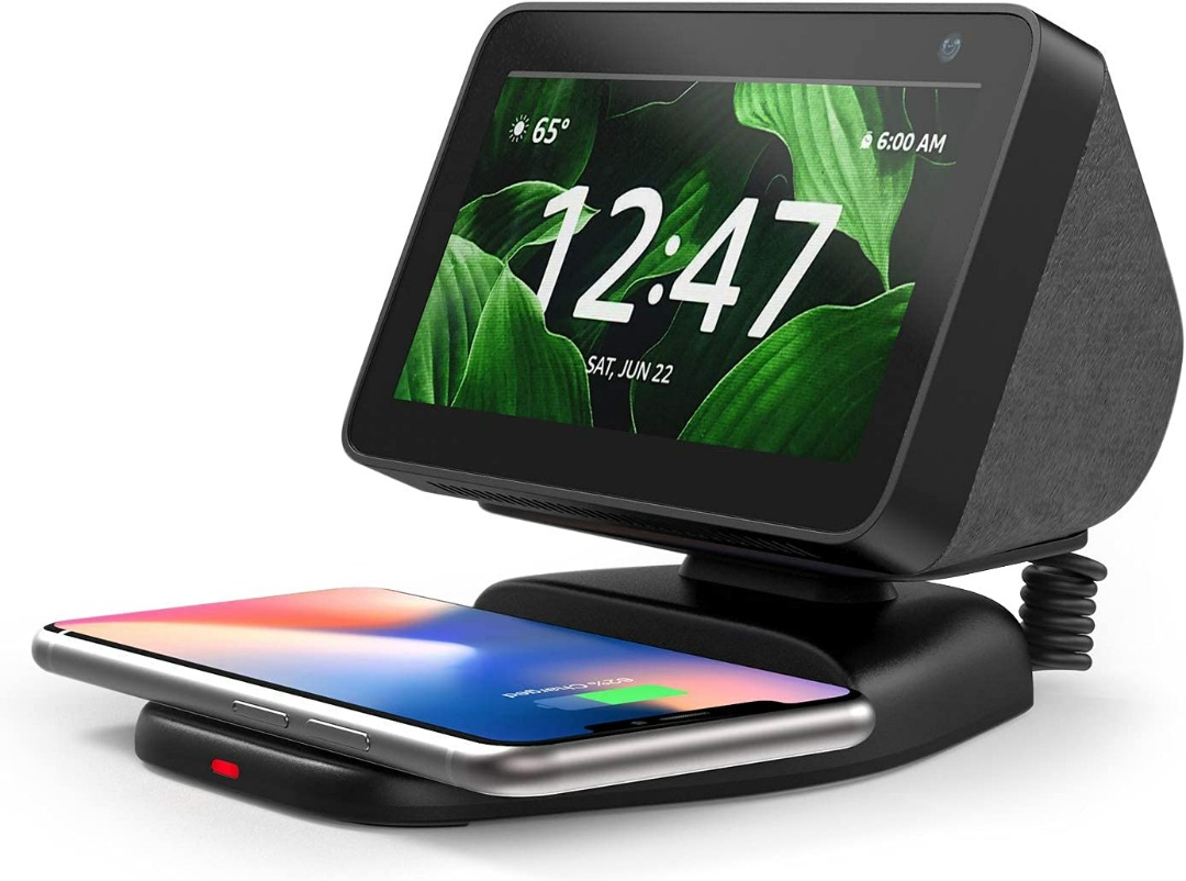 Echo Show 5 Stand with Wireless Charging, Adjustable Magnetic Mount Stand for Amazon Echo Show 5 ...
