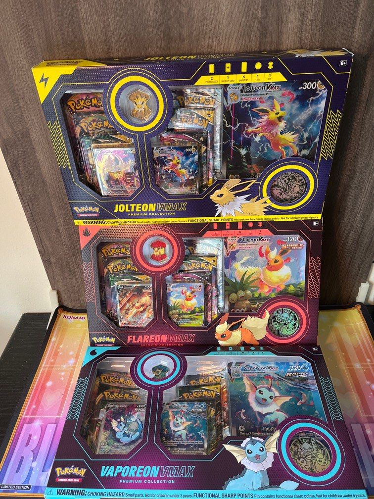 Eeveelutions Vmax premium collection box, set of 3, Hobbies & Toys ...
