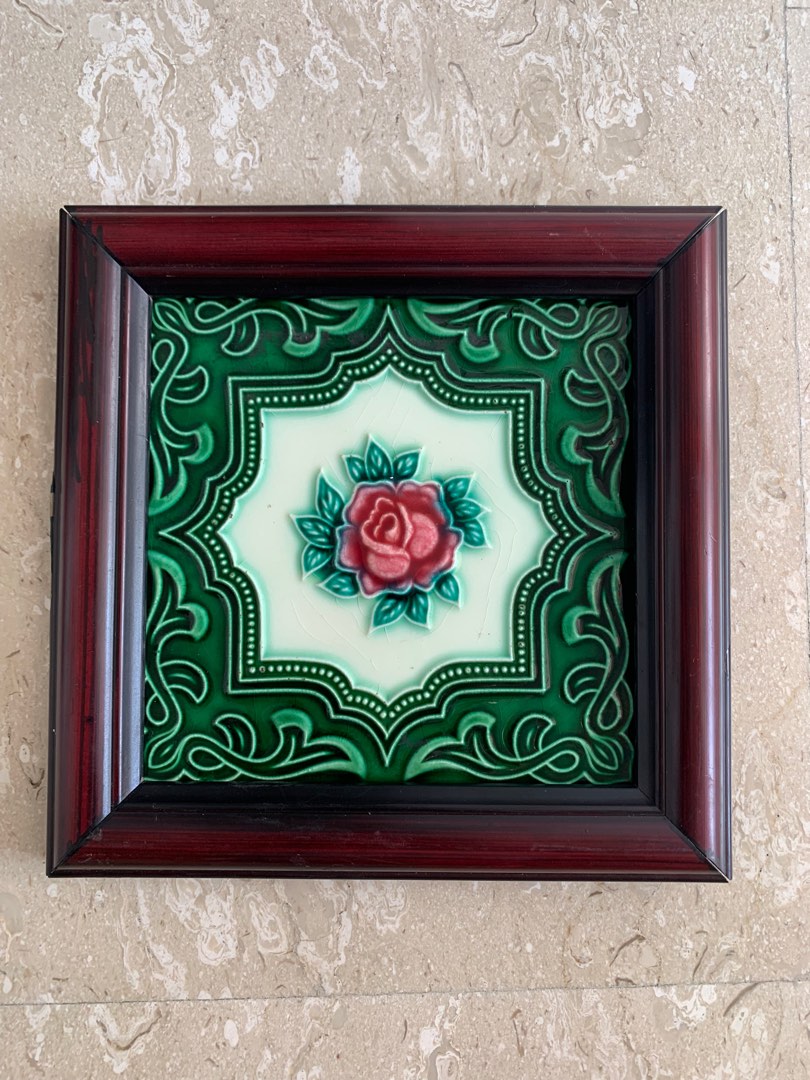 Framed vintage Peranakan Tile, Hobbies & Toys, Memorabilia ...