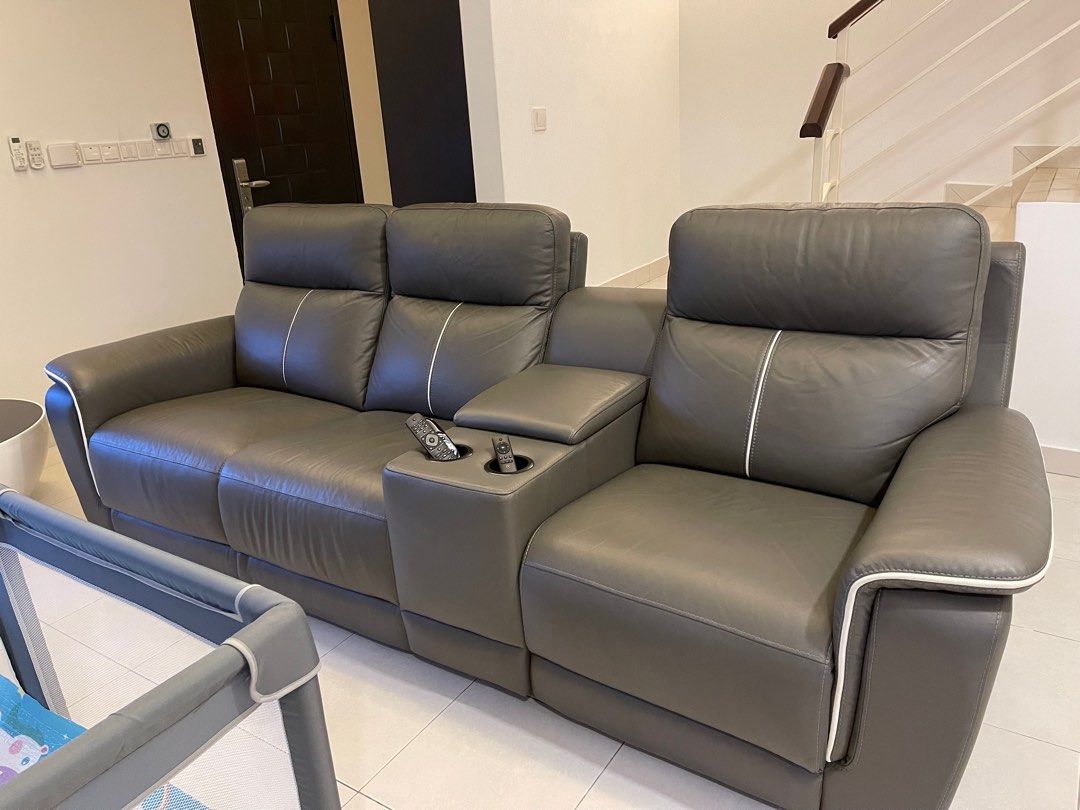 8ft Leather Sofa | Baci Living Room
