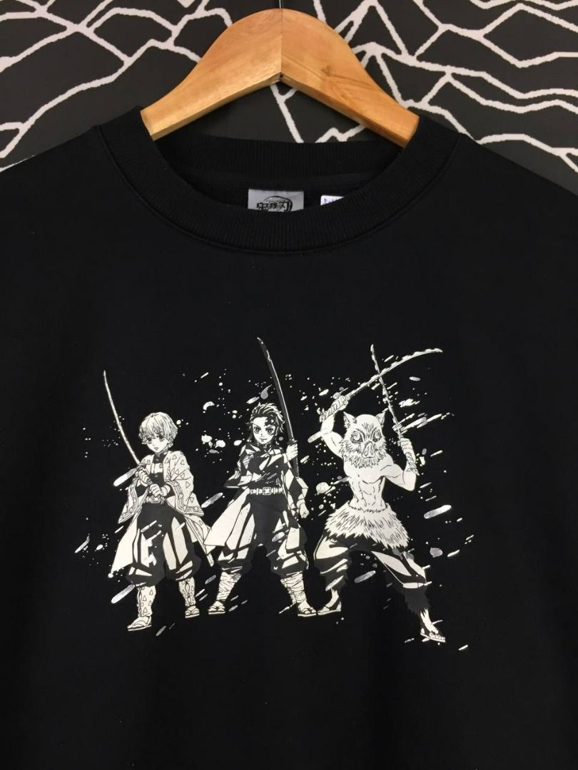 GU X Anime Demon Slayer Kimetsu No Yaiba Sweatshirt, Men's Fashion ...