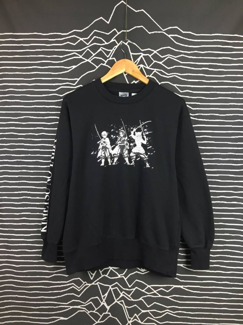 GU X Anime Demon Slayer Kimetsu No Yaiba Sweatshirt, Men's Fashion ...