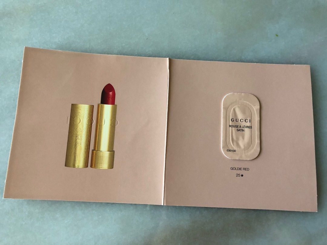 Gucci Goldie red lip card sample, Beauty & Personal Care, Face, Makeup ...