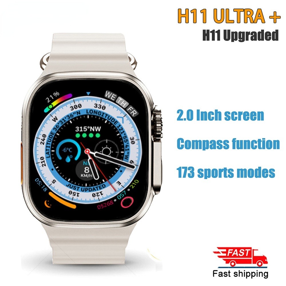 H11 Ultra Plus Upgraded Smart Watch Men IWO Series 8 NFC 2.0 Inch ...