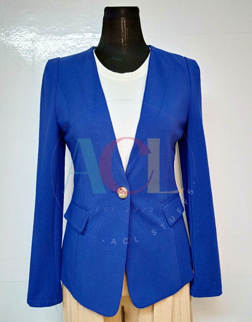 Hanchengliren Blue Premium Korean Blazer for Women, Women's Fashion, Coats, Jackets and ...
