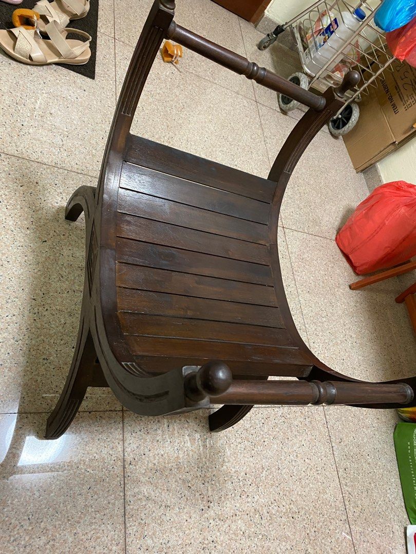 Hard wood single seat / magazine rack, Furniture & Home Living ...
