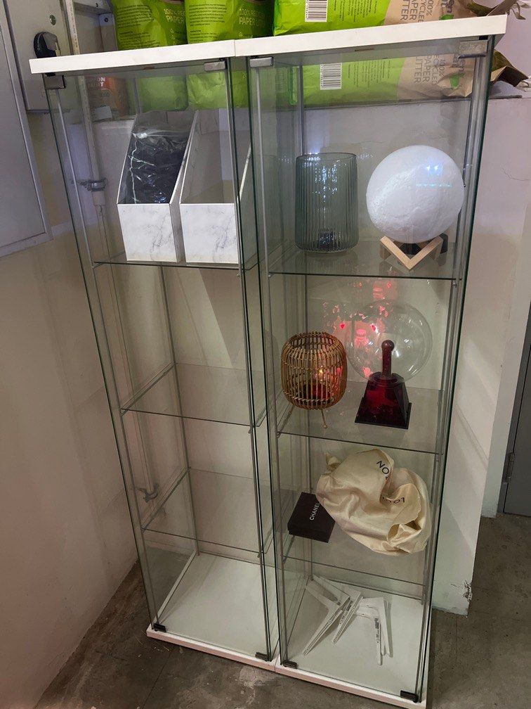 IKEA Glass Display Cabinet, Furniture & Home Living, Furniture, Shelves ...