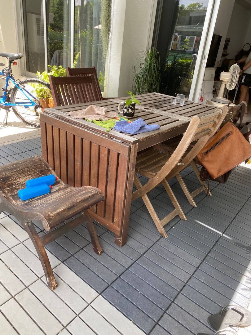 IKEA outdoor table & chairs, Furniture & Home Living, Outdoor Furniture ...