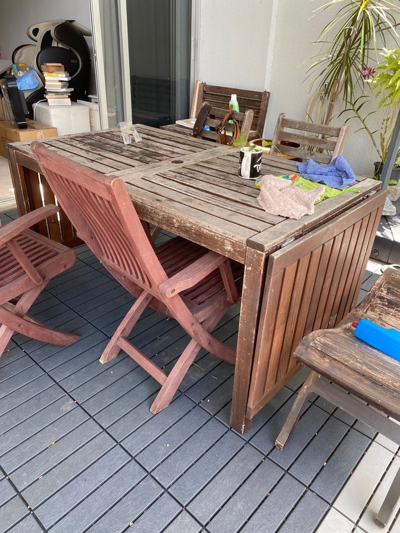 IKEA outdoor table & chairs, Furniture & Home Living, Outdoor Furniture ...
