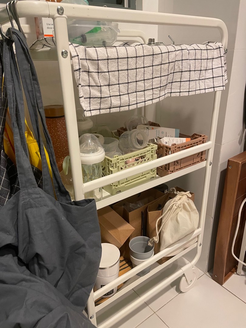 IKEA white cart, Furniture & Home Living, Furniture, Shelves, Cabinets ...
