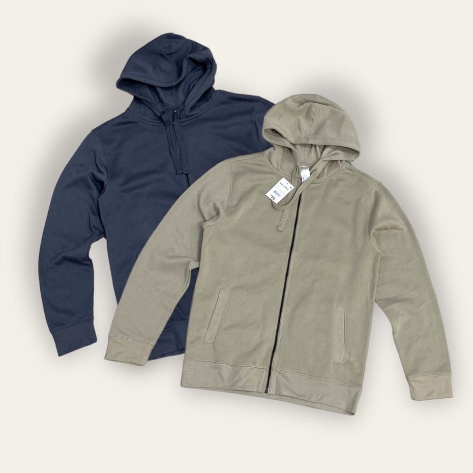 Jacket hoodie Anko full zipper lengan panjang, Fesyen Pria, Pakaian ...