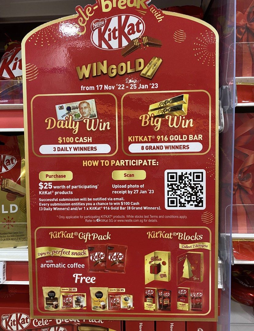 Kit Kat 916 Gold Bar (25gram, Limited Edition), Hobbies & Toys ...