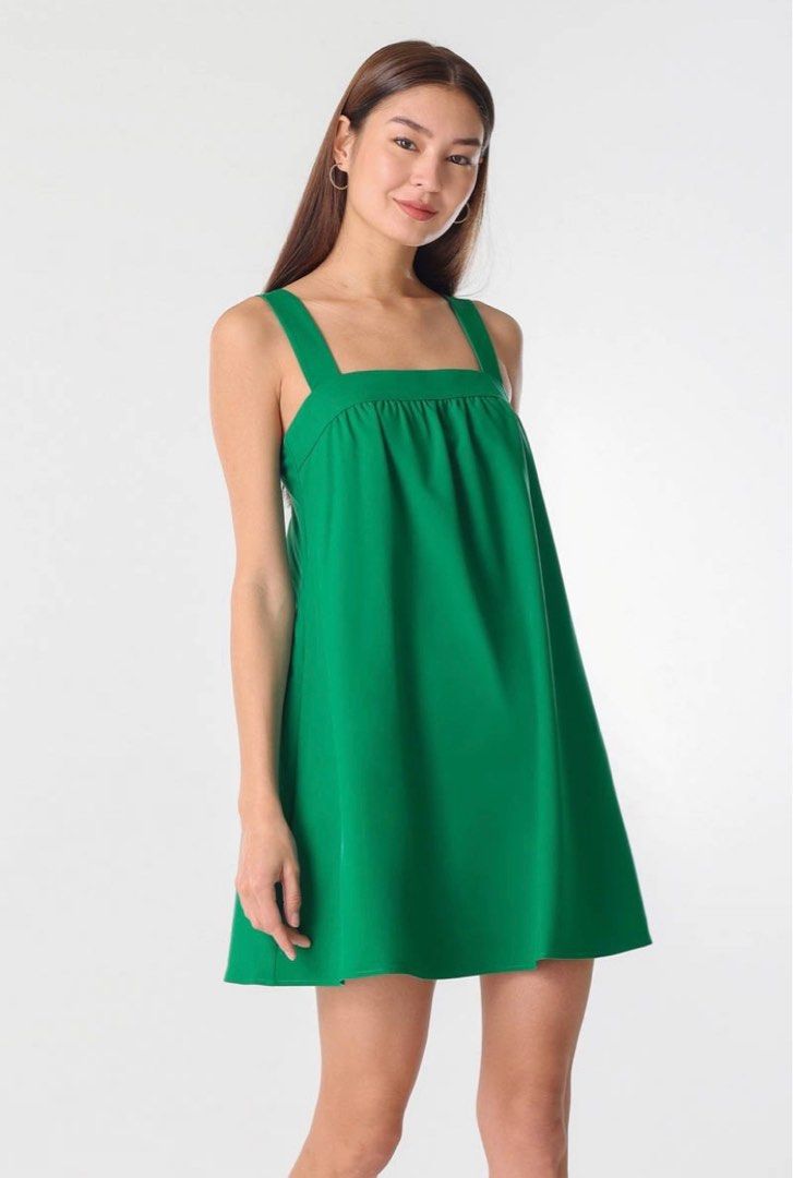 LF: LOVET RHEA CROSS-BACK TENT DRESS (KELLY GREEN), Women's Fashion ...
