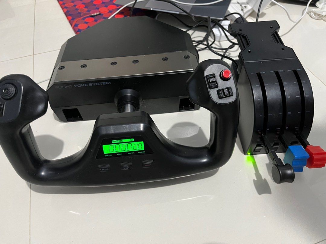 logitech flight simulator Yolk & Throttle, Video Gaming, Gaming ...